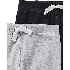 Carter's Baby Boys 2-Pack Pull-On Pants (Black/Heather, 12 Months)