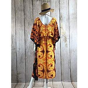 Kaftan Dress, Caftan, Kaftan for Woman,Boho Maxi Dress, Caftan for Woman, Holiday Resort Dress, Evening Dress (TT-Orang+String)