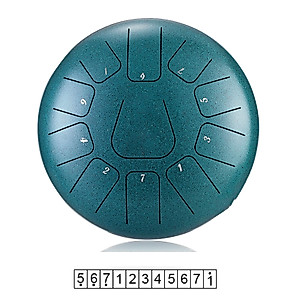 KACYDI Steel Tongue Drum 11 Notes 8 Inches Handpan Drum Percussion Instrument, Tank Chakra Drums Padded with Travel Bag, Mallets, Finger Picks, for Meditation, Entertainment, Music and Gift