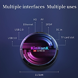 Kinhank Super Console X Max, Retro Game Console with 114000+ Games,Compatible with PS1/PS2/PSP/DC,S905X3 Chip, Android TV 9.0/EmuELEC 4.5/CoreELEC 3 System in 1,2 Wireless Controllers(256G)