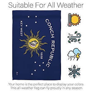 Americana Home & Garden Conch Republic Garden Flag Regional Nation International World Country Particular Area House Decoration Banner Small Yard Gift Double-Sided, Made in USA