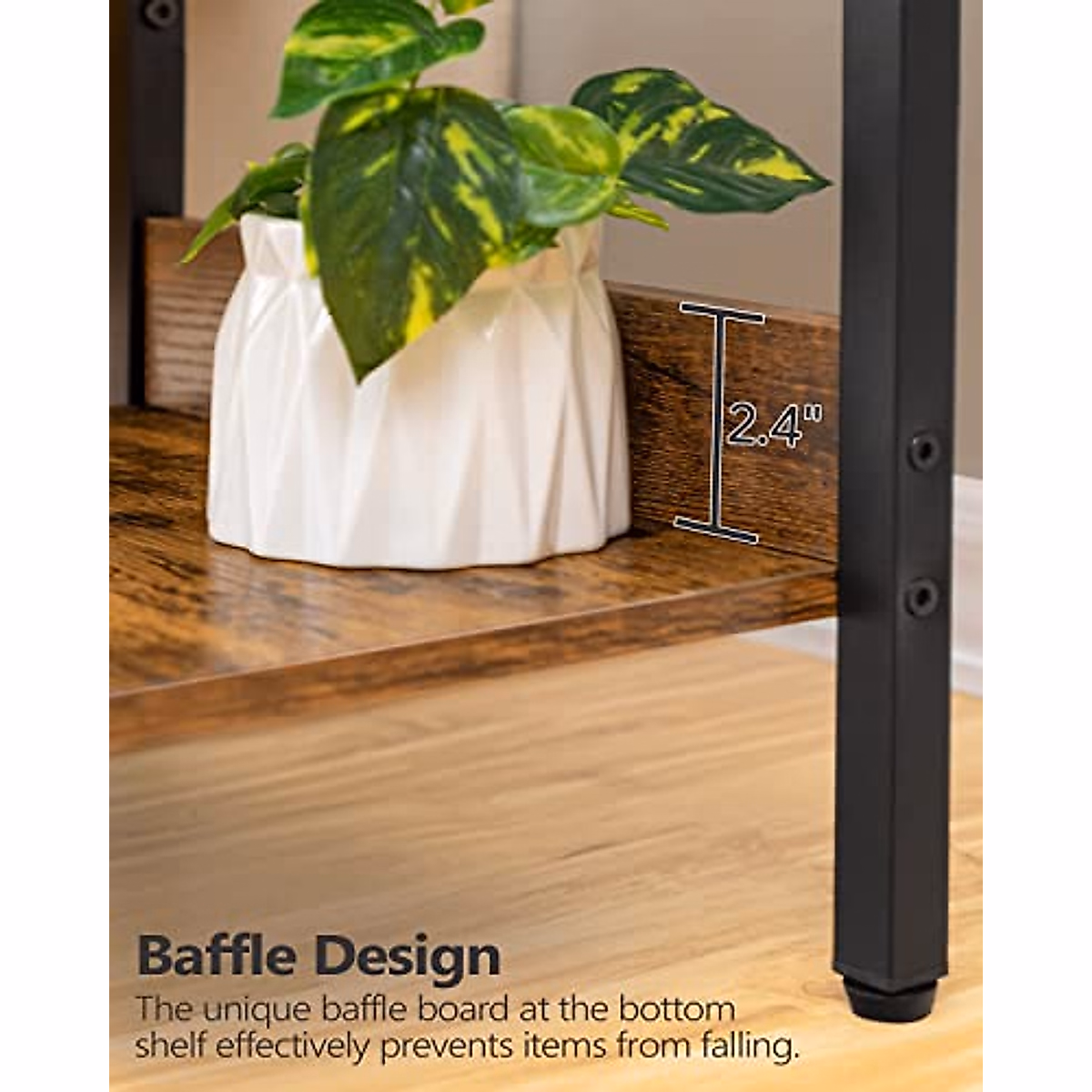 ALLOSWELL End Table, Side Table with Storage Shelf, Nightstand for Small Spaces, Bedside Table, for Living Room, Bedroom, Easy Assembly, Rustic Brown ETHR5001