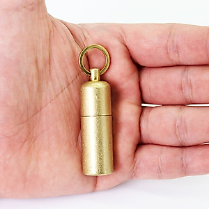 PPFISH Mini Brass Lighter - EDC Peanut Lighter Keychain - Waterproof Fire Starter Especially for Survival and Emergency Use