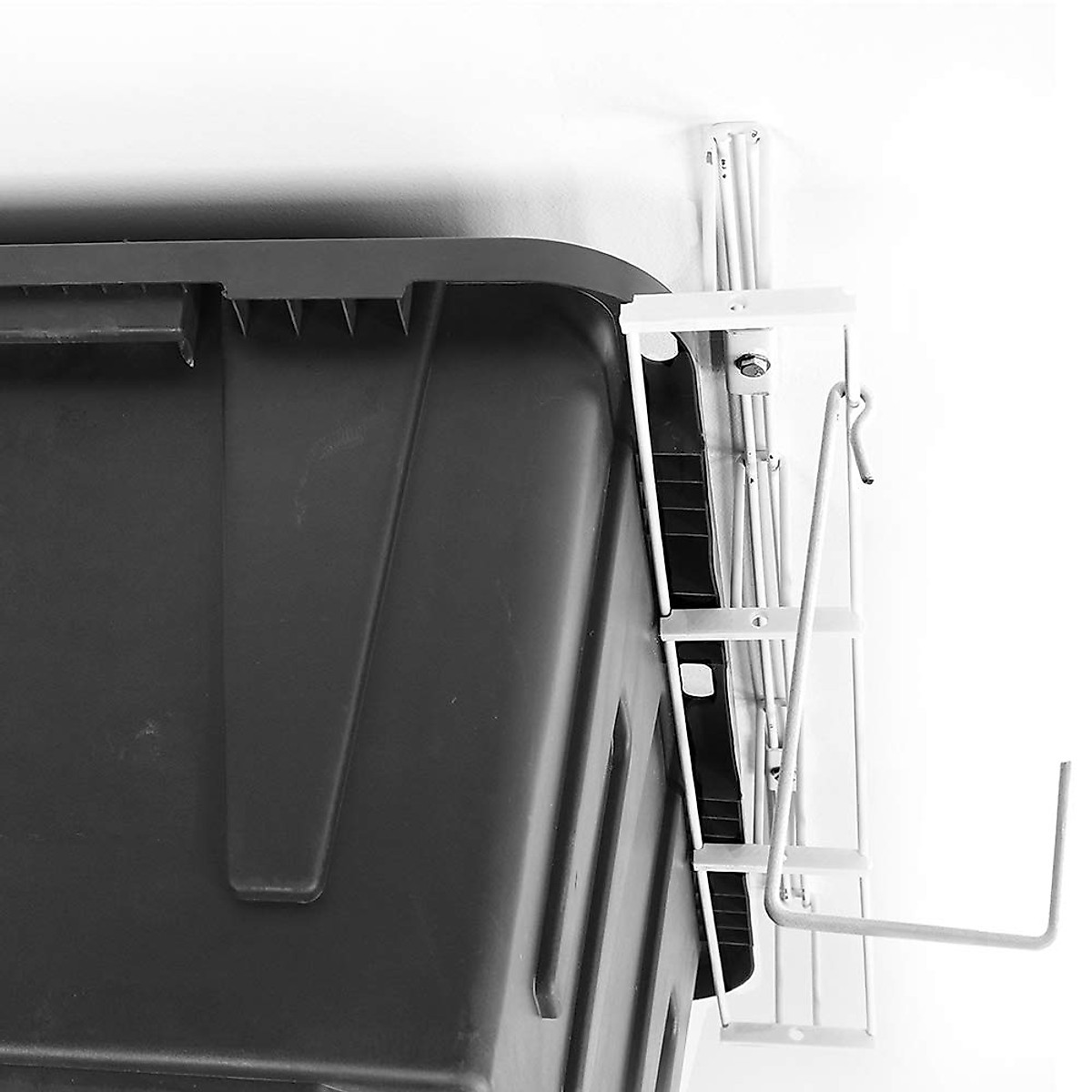 Prime-Line KD 16090 Overhead Storage Rack System, 30 In. Long Tracks, Steel Construction, White (Single Pack)