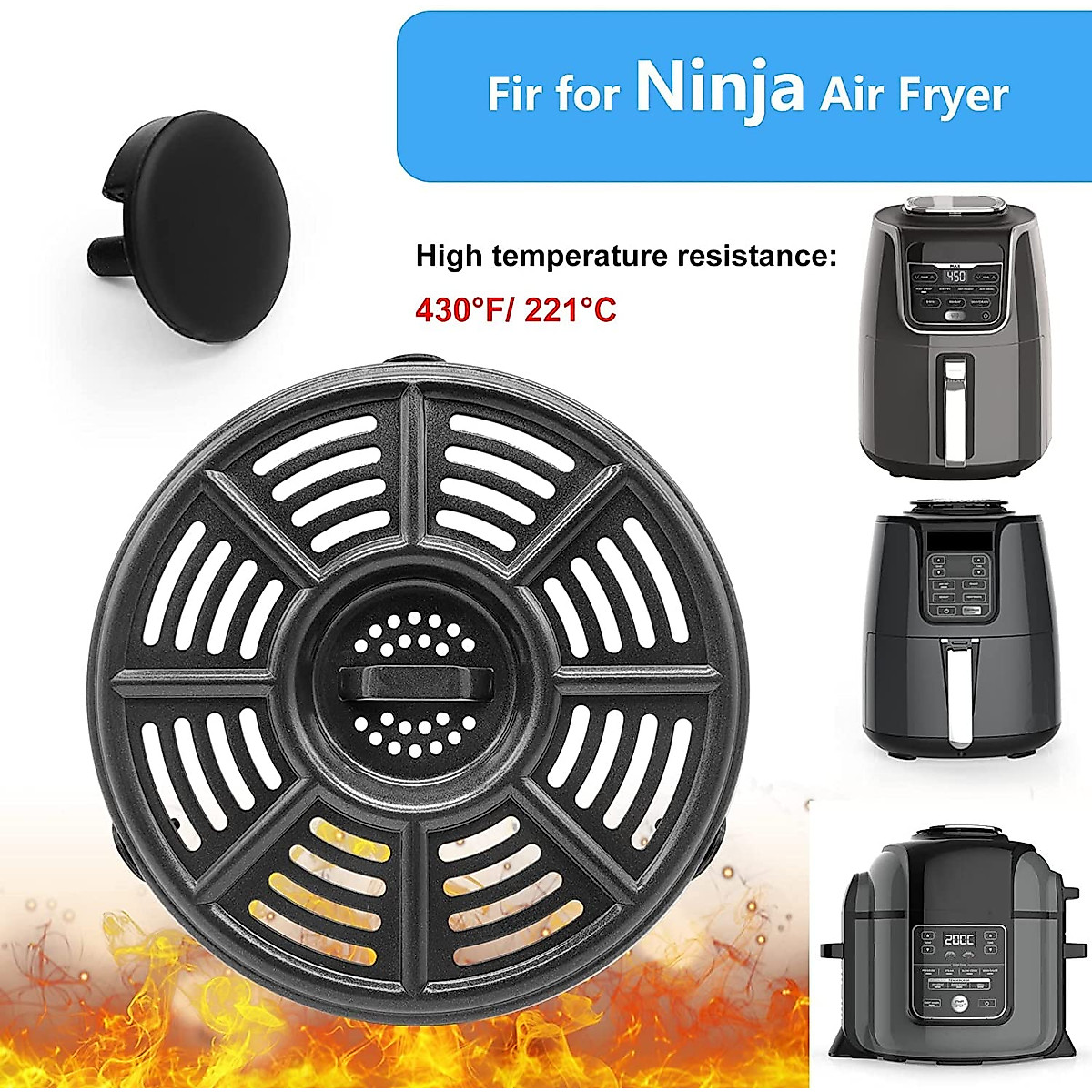 6 PCS Air Fryer Rubber Feet for Ninja Air Fryers, Professional Air Fryer Rubber Feet, Rubber Tabs, Silicone Pieces, Silicone Tabs for Ninja Air Fryer Grill Pan Plate Tray