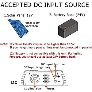Y&H 1300W Grid Tie Inverter Stackable MPPT Pure Sine Wave DC16-28V Solar Input AC110V/120V Power Output fit for 12V PV Panel