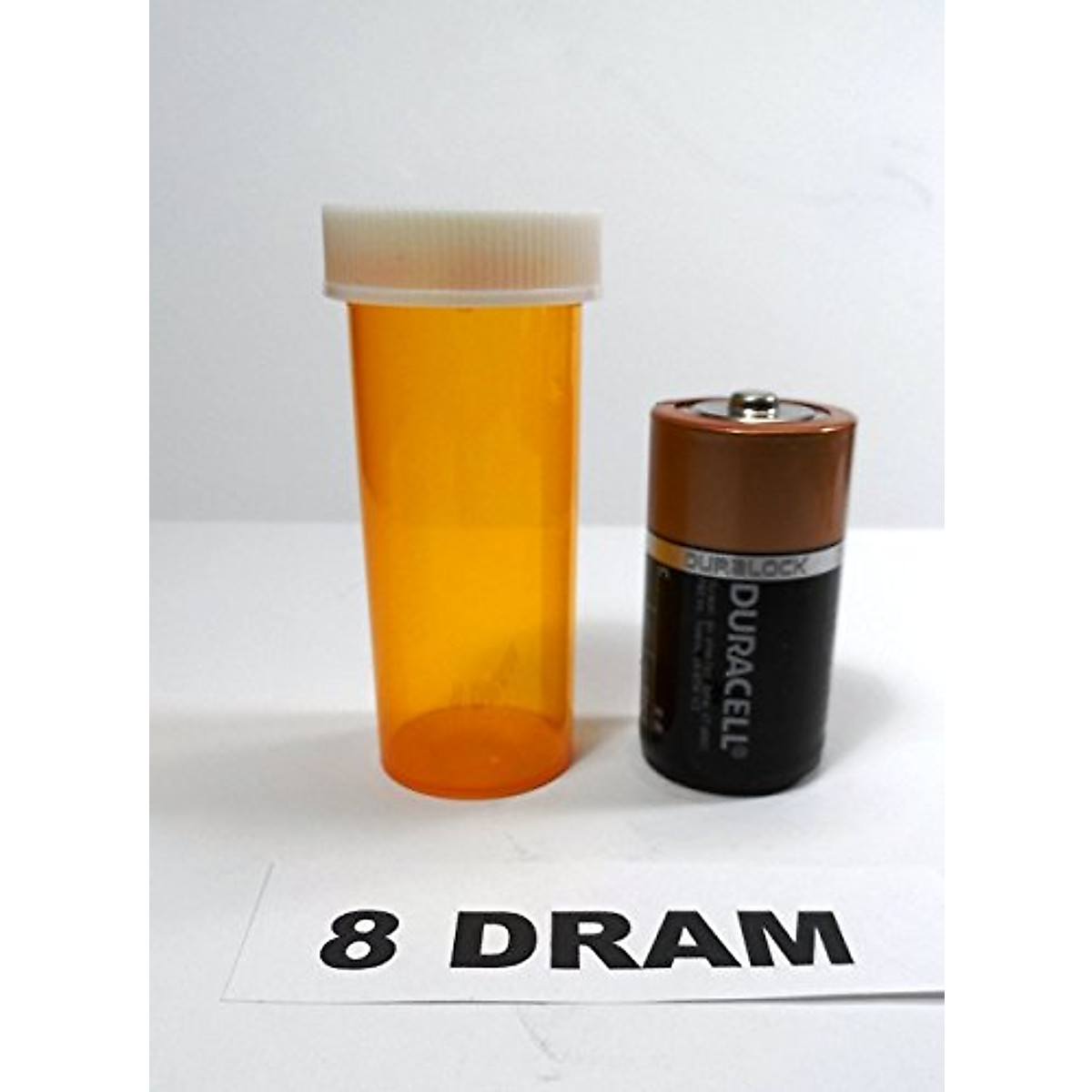 Plastic Prescription Vials/Bottles 100 Pack w/Caps 8 Dram Size-NEW