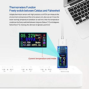 MakerHawk USB 3.0 Tester, USB Power Meter, 3.7-30V 0-4A Voltage Tester Multimeter, USB Current Meter Tester, IPS Color Display Voltmeter Ammeter, USB Charger Tester AT34