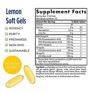 Nordic Naturals Complete Omega, Lemon Flavor - 60 Soft Gels - 565 mg Omega-3 - EPA & DHA with Added GLA - Healthy Skin & Joints, Cognition, Positive Mood - Non-GMO - 30 Servings