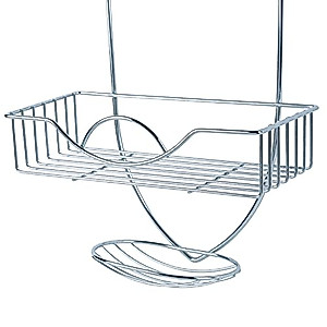 Bath Bliss 2 Tier Rainbow Design Shower Caddy | Over the Shower Head | Bathroom Organizer | Shampoo and Soap Holder | Rust Resistant | Chrome