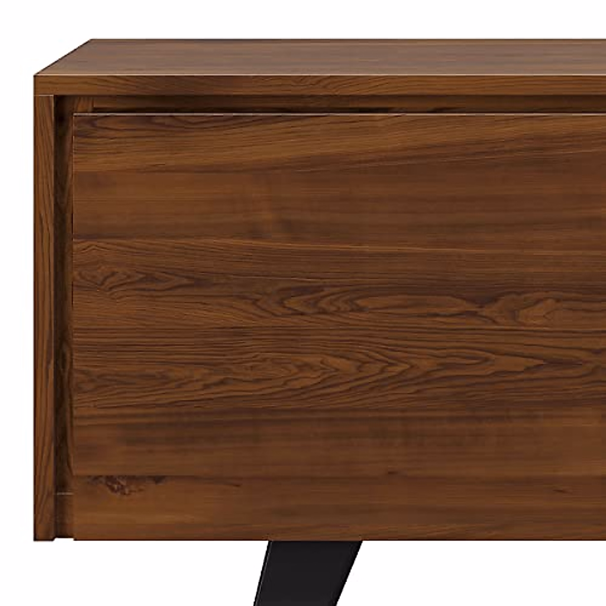 SIMPLIHOME Lowry 63 inch Wide Modern Industrial TV Media Stand in Walnut For TVs up to 70 inches for the Living Room and Entertainment Center
