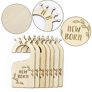 Wooden Unicorn Baby Closet Divider,Upgrade NB to 24 Months Baby Cloth Organizer by Age and Size Nursery Infant Wardrobe Divider Gift for Newborn Baby Shower (Crown)