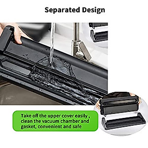 Automatic Vacuum Sealer for Food Savers - Safety Compact Vacuum Sealer Machine with 4 Sealing Modes and Vacuum Seal Bags & Rolls Starter Kit for Food Storage and Sous Vide, Black