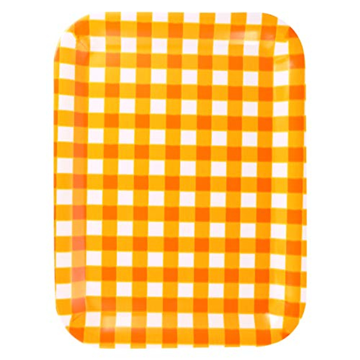 Hemoton Melamine Dinner Plates Rectangular Salad Plates Dining Dish Appetizer Serving Plates Fast Food Bread Fruit Tray for Home Kitchen Resturant (Check)