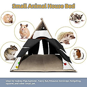 Small Pet Hideout Penguin Celebrating Christmas Hamster House Guinea Pig Playhouse for Dwarf Rabbits Hedgehogs Chinchillas