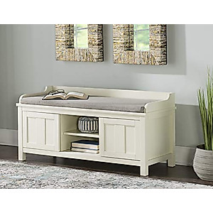 Linon Micah White Storage Bench