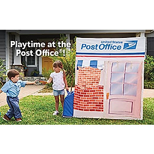 Kid Trax USPS Play Tent for Kids, Tent House for Kids, Large Front and Rear Openings, Mail Collection Box, Includes Carrying Case, Mail Truck or Carrier Accessory, Kids Play House, Post Office Toys