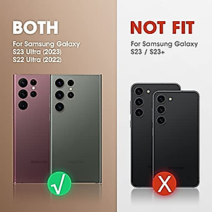 SUPCASE Unicorn Beetle Case for Samsung Galaxy S23 Ultra 5G (2023) / S22 Ultra 5G (2022), with Built-in Kickstand Slim Rugged Shockproof Protective Case (Black)