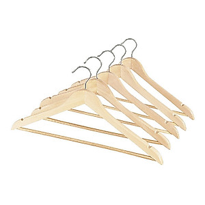 Whitmor GRADE A Natural Wood Suit Hangers (Set of 5)