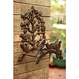 Heavy Duty Water Pipe Holds Rack Cast Iron Little Bird Hose Hook Antique Garden Yard Decorative Leaf Wall Mounted Hose Butler Garden Hose Storage Device Decoration Cast Iron Doorbell Decoration