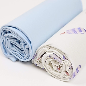 GooseWaddle Luxury Soft Blue Baby Swaddle Blanket 2-Pack (47”x47”), Ultra Comfort Stretchy & Breathable Material Provides Premium Comfort to Infants, 95% Rayon from Bamboo and 5% Spandex