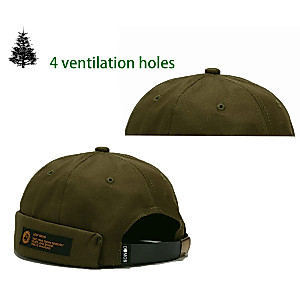 Cotton Brimless Cap Retro Docker Caps Beanie Skull Cap Adjustable Brimless Hip hop Hats 4 Pcs