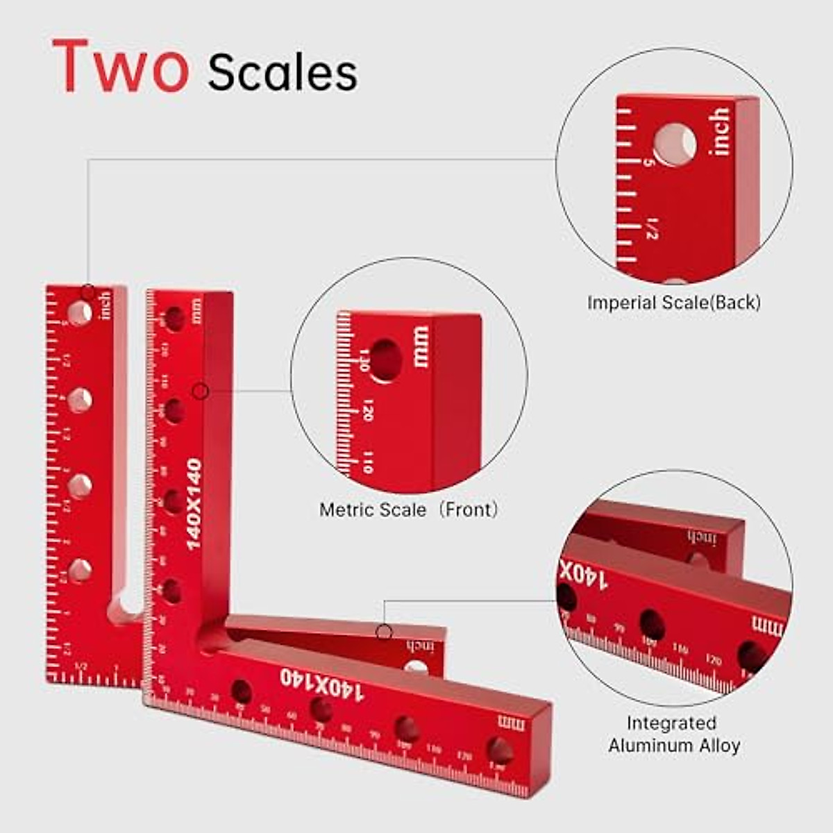 W B D WEIBIDA 90 Degree Clamps For Woodworking, Positioning Squares Right Angle Clamps 2 Pack, 5.5" X 5.5" (140 x 140mm) Aluminum Alloy Corner Clamps Tools For Cabinets, Picture Frame, Drawers