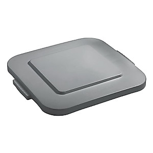 Rubbermaid Commercial Products Square BRUTE Tote Storage Lid, 40-Gallon, Gray, Compatible with Brute Square Container, Pack of 4
