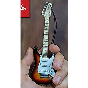 FanMerch 6" Collectible Sunburst Fender Stratocaster Guitar - Miniature Guitar Replica