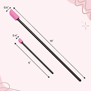 S&T INC. Makeup Spatula, Large and Mini Silicone Spatula Set for Cosmetics, Shampoo, Hair Care, and Skin Care Products, 2 Piece Set, Black/Pink