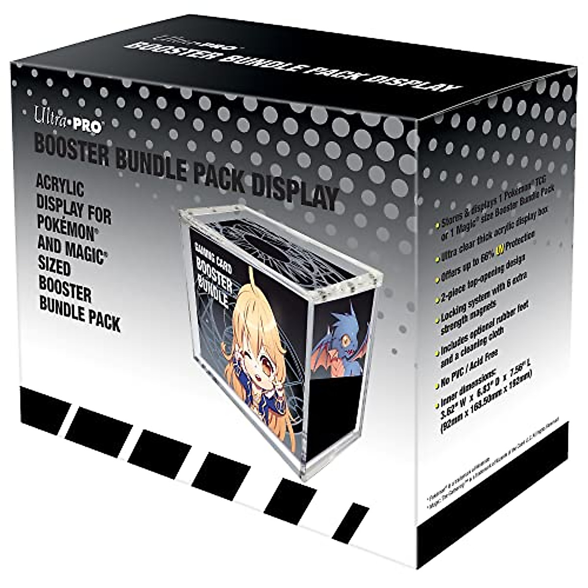 Ultra PRO - Acrylic Display Box for Pokémon and Magic Sized Booster Bundle Pack - Protect Your Collectible Cards, and Gaming Cards in Original in Box Condition (3.62" W x 6.83" D x 7.56" L)