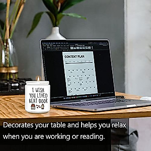 Birthday Gifts for Women Mom Sister Girlfriend, Best Friend Friendship Gifts for Women Friends, Funny Unique Candles Gifts for Bestie Friend Women- I Wish You Lived Next Door- Lavender Scented Candle