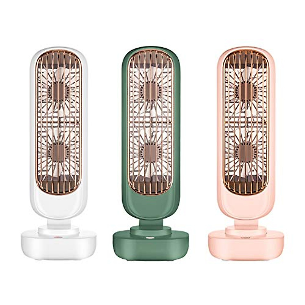 Mercu New Retro Double-Leaf Tower Fan,Office Desktop Fan Vertical Portable Charging USB Small Fan,White