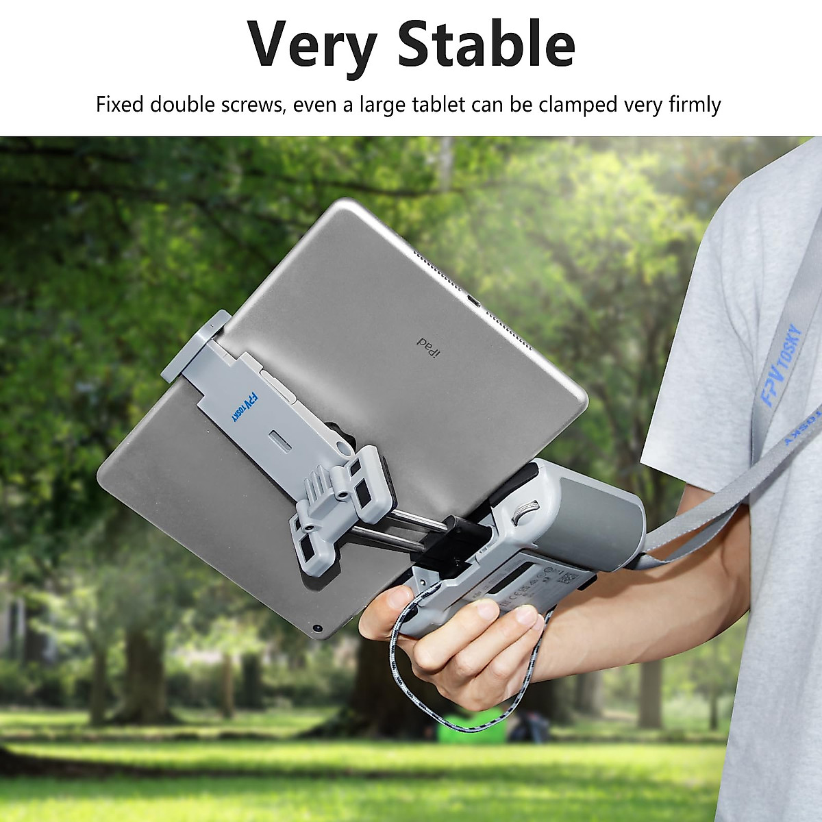 No Disassembly Tablet Holder for DJI Flip/Neo/Mini 4K/ Mini 2 SE/Air 3/ Mini 3/ Mini 4 Pro, 7-12 Inch Foldable iPad Mount Holder Pack of Lanyard and 2 Cables, DJI RC-N1/RC-N2/RC-N3 Accessories