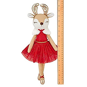 Bearington Noella Plush Reindeer Ballerina Doll, 16.5 Inch