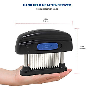 Jaccard 45-Blade Meat Tenderizer, Simply Better Meat Tenderizer, Stainless Steel Columns/ Removable Cartridge, NSF Approved, Black