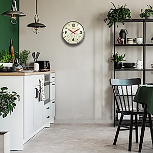 Cloudnola Indoor Outdoor Waterproof Metal Wall Clock with Thermometer and Hygrometer, Zinc Gray, 12 inch Silent Non-Ticking Battery Operated Quality Quartz Round Clock for Patio and Home Decor