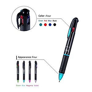 favide 20 Pack 0.7mm 4-in-1 Multicolor Ballpoint Pen，4-Color Retractable Ballpoint Pens for Office School Supplies Students Children Gift