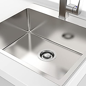 Kitchen Sink Stopper, 3-1/2 inch Universal Sink Plug Cover for Garbage Disposal Flange Drain - Stainless Steel Brushed