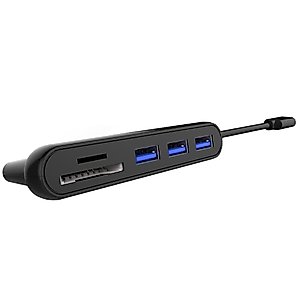 UPTab USB C Hub 5-in-1 to 3 USB3.0 SD/TF Card Reader Adapter - Compatible with MacBook, MacBook Pro/Air, iPad Pro 2018, iMac and Mac Mini with Thunderbolt 3 Ports & More