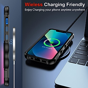 SPIDERCASE Designed for iPhone 13 Mini Case, with 2 Packs [Tempered Glass Screen Protectors] [10FT Military Grade Drop Protection] [Non-Slip] Heavy Duty Shockproof Case, Black