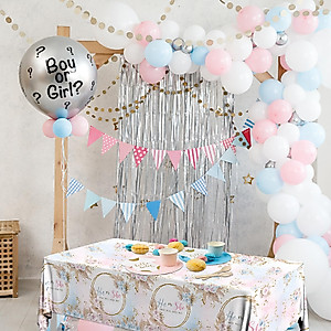 3 Pack Gender Reveal Tablecloth,Baby Shower Party Decorations Pink and Blue Gender Reveal Table Cover What Will Baby Be Table Decorations for Boy or Girl Gender Reveal,Pregnancy Announcement Party