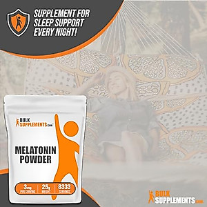 BULKSUPPLEMENTS.COM Melatonin Powder - Melatonin Sleep Supplement, Melatonin for Adults, Melatonin 3 mg - Vegan Melatonin, Pure & Gluten Free, 3mg per Serving, 25g (0.88 oz)