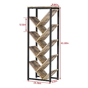 Cutogxon Tree Bookshelf - 9 Tier Floor Standing Tree Bookshelf for CDs/Movies/Books, Small Bookshelf for Small Spaces Bookshelves Wooden Book Storage Organizer Shelves for Bedroom Living Room