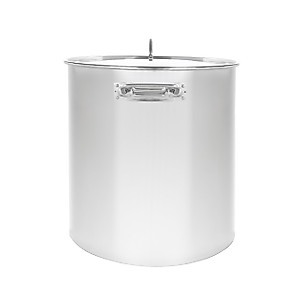 CONCORD Polished Stainless Steel Stock Pot Brewing Beer Kettle Mash Tun w/Flat Lid (60 QT)