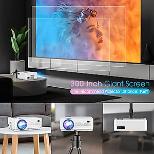WiFi Bluetooth Projector, DBPOWER 9500L HD Native 1080P Projector, Zoom & Sleep Timer Support Outdoor Movie Projector, Home Projector Compatible w/ TV Stick, PC,DVD, Laptop/Extra Bag Included