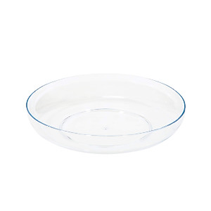 WGV 6" Inches Clear Hard Plastic Floral Decoration Designer Dish Plate, Plant Saucer Tray, Wedding Decor Centerpieces Pack of 24 Pieces