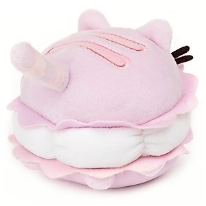 GUND Macaron Cookie Pusheen Sweet Dessert Squishy Plush Stuffed Animal Cat and Satisfyingly Stretchy Fabric, for Ages 8 and Up, Pink and White, 4”