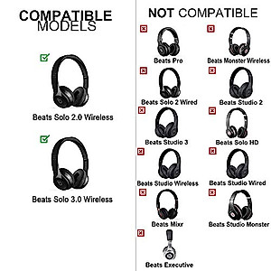 Cushion Pads for Beats Headphones, Replacement Memory Foam Soft Leather Covers Compatible for Solo 2 & 3 Wireless On-Ear Headphones (White)