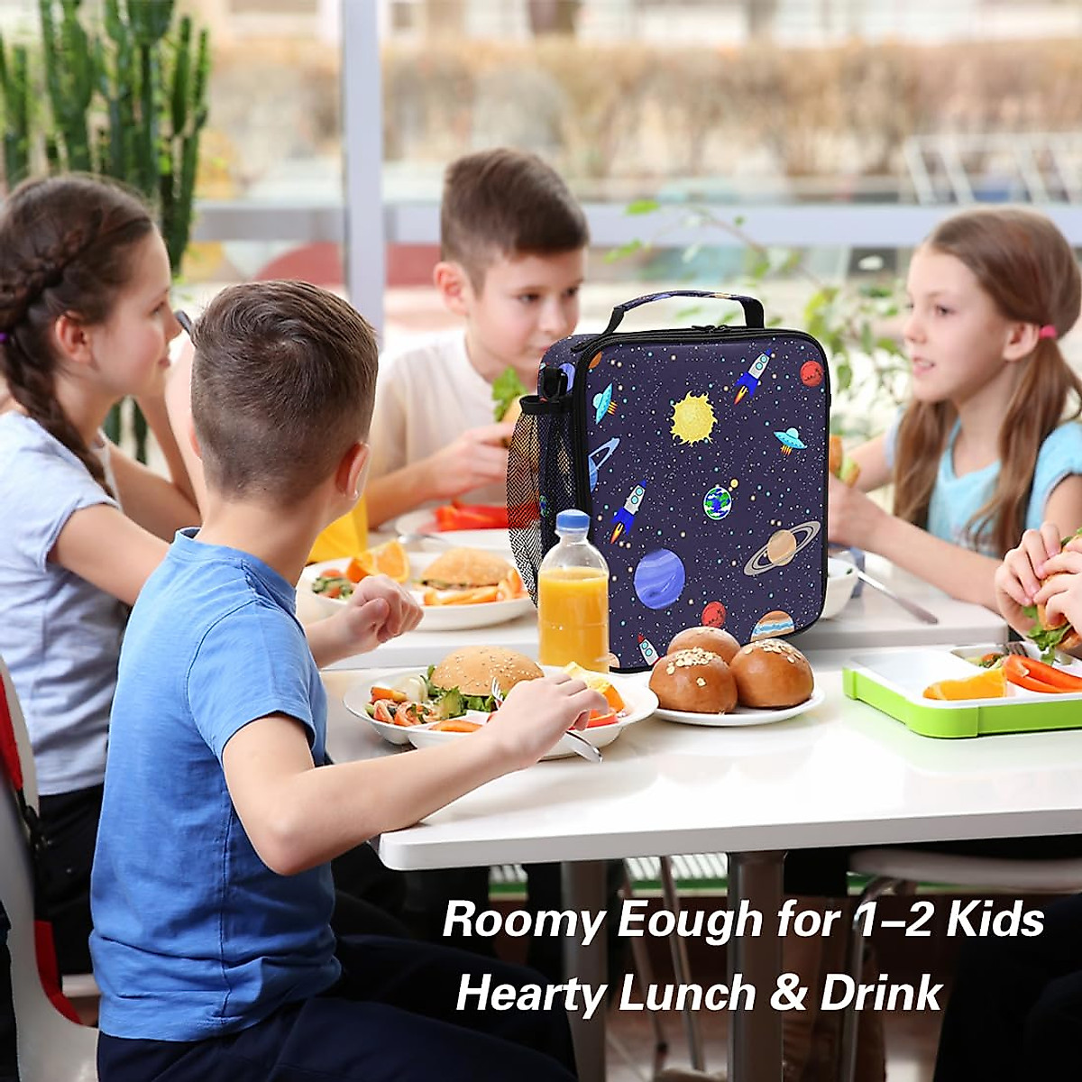 ALAZA Kids Lunch Box Universe Planet Insulated Soft Bag Mini Cooler Back to School Thermal Meal Tote Kit for Boys a02